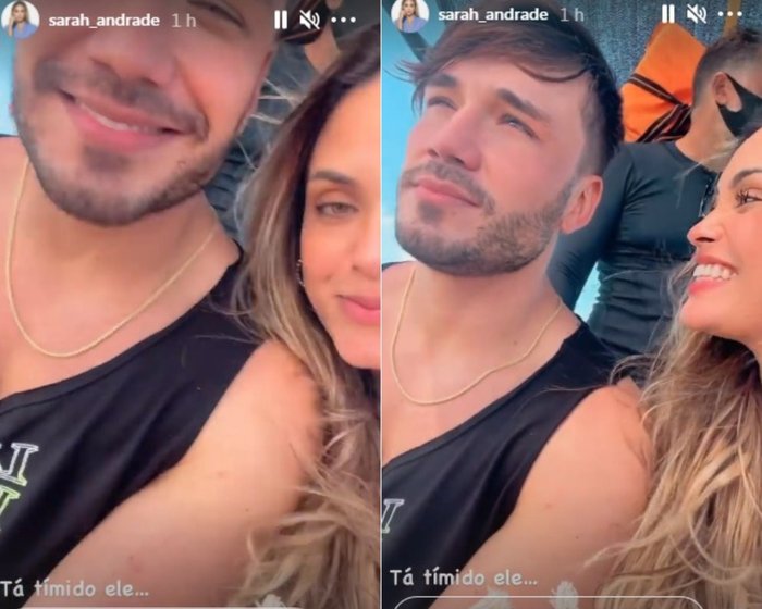 Em meio a boatos de romance, Sarah Andrade curte passeio de barco com ...