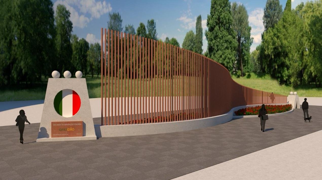 Monumento aos 150 anos da Imigração Italiana formará desenho do ...