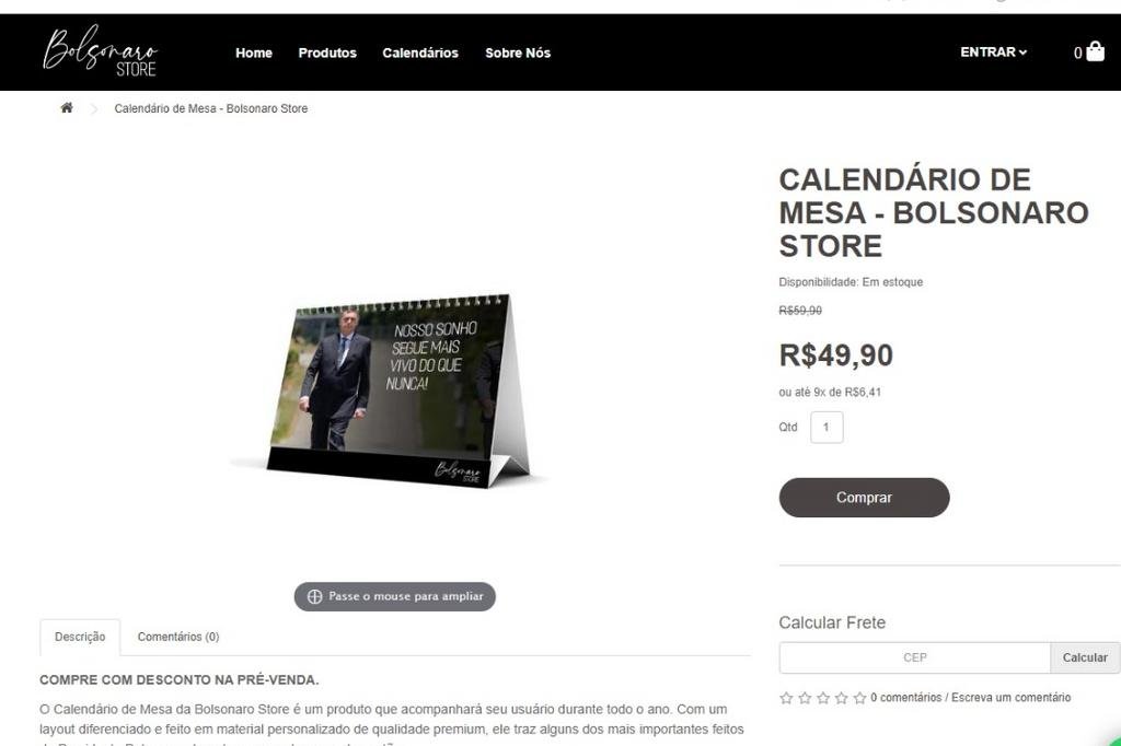 Com promoção de calendário, Bolsonaro Store estreia vendendo produtos ...