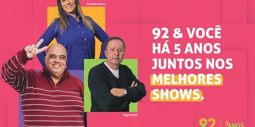 Rádio 92 comemora cinco anos no maior alto-astral