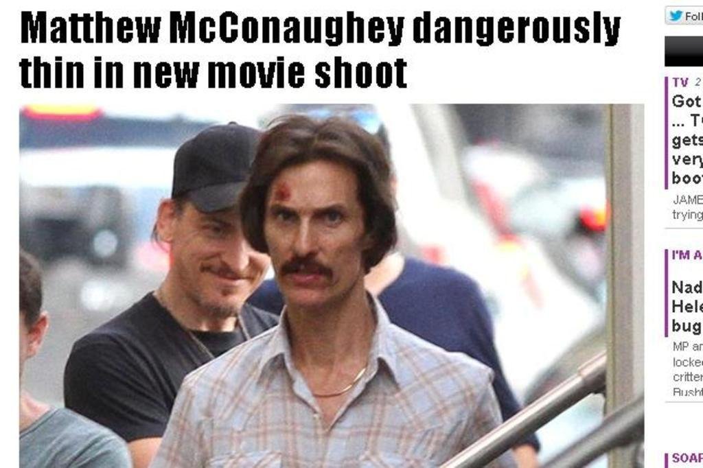 Matthew McConaughey aparece muito magro em set | Donna
