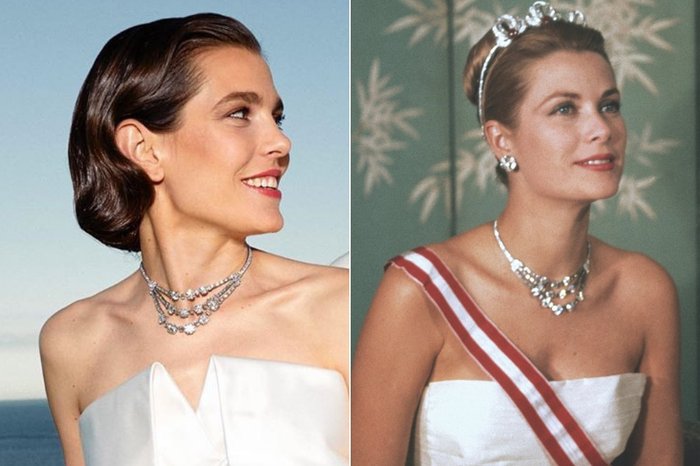 Princesa Charlotte, neta de Grace Kelly, usa colar da avó em seu ...